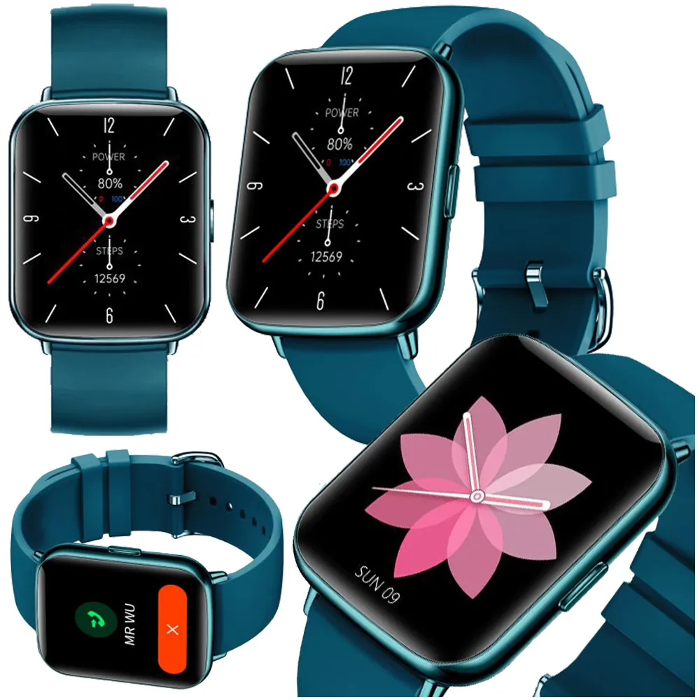 ① Zegarek sportowy smartwatch SENBONO X27 z metalową kopertą - niebieski